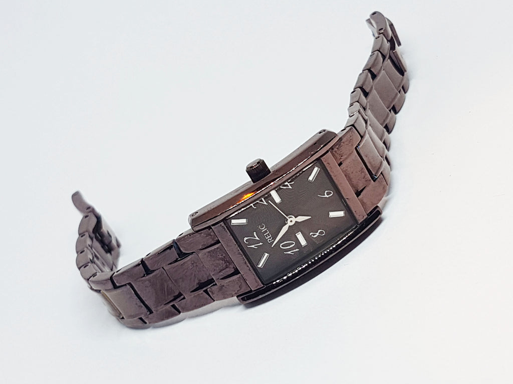 Square Relic by Fossil Quartz Watch | Chocolate Brown Ladies Watch ...