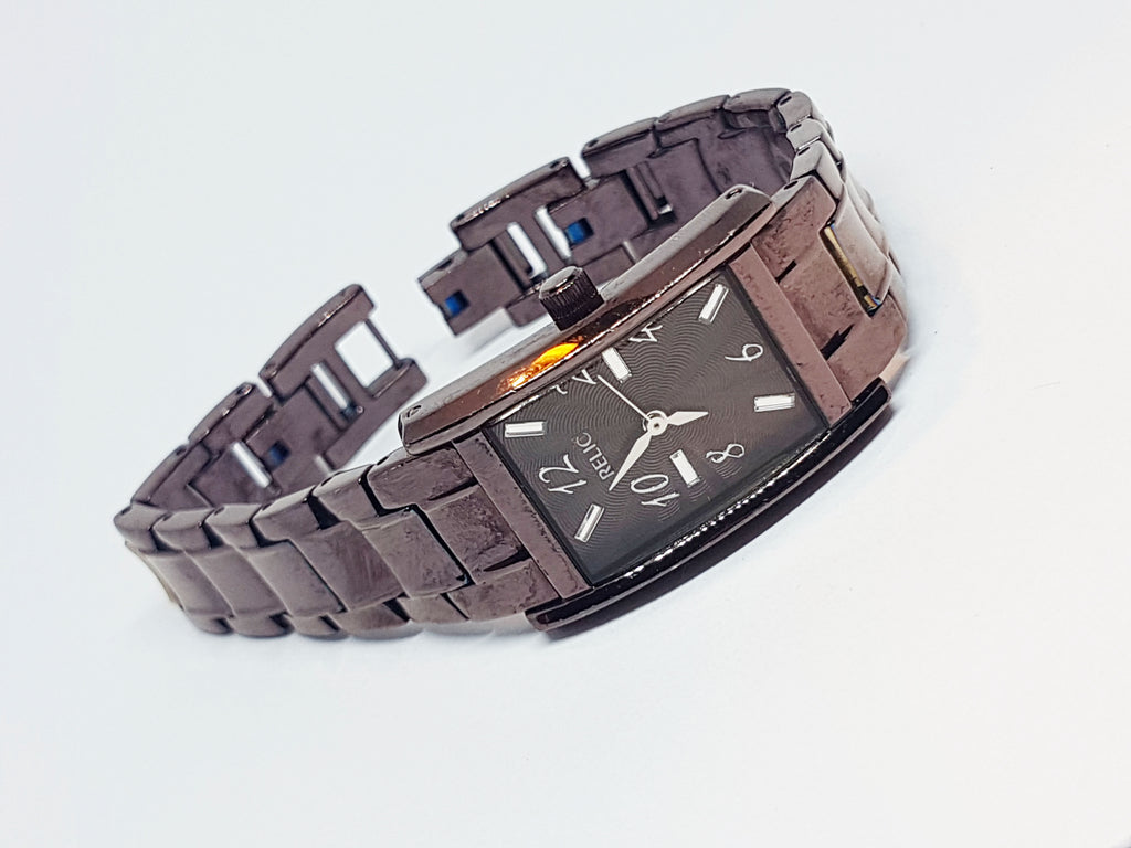 Square Relic by Fossil Quartz Watch | Chocolate Brown Ladies Watch ...