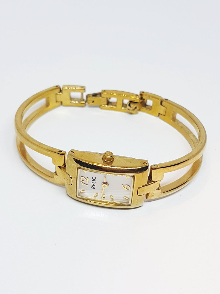Tiny Square Gold-tone Relic Quartz Watch | Relic by Fossil Watches ...