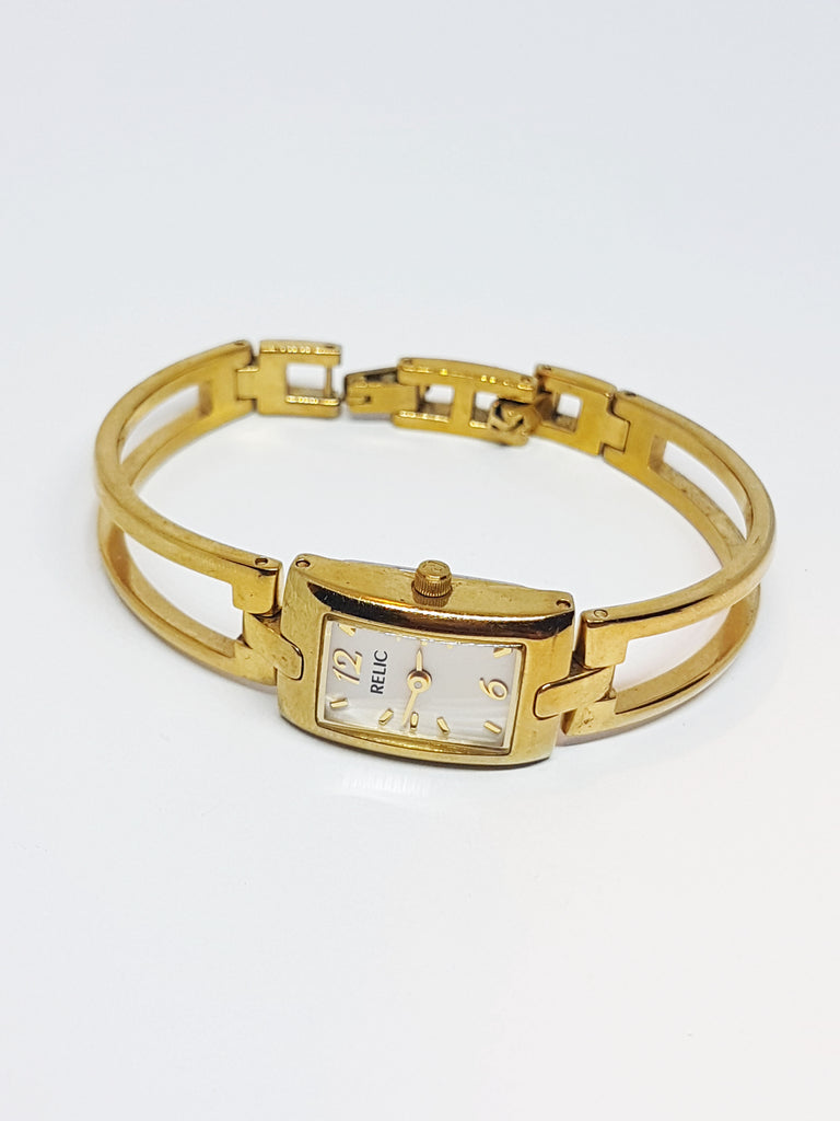 Tiny Square Gold-tone Relic Quartz Watch | Relic by Fossil Watches ...