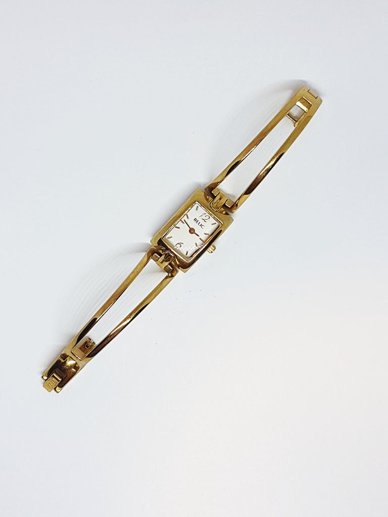 Tiny Square Gold-tone Relic Quartz Watch | Relic by Fossil Watches ...