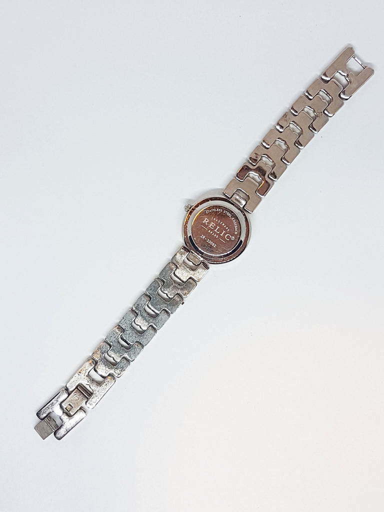 Blue Dial Relic Quartz Watch | Silver-tone Luxury Ladies Fossil Watch ...