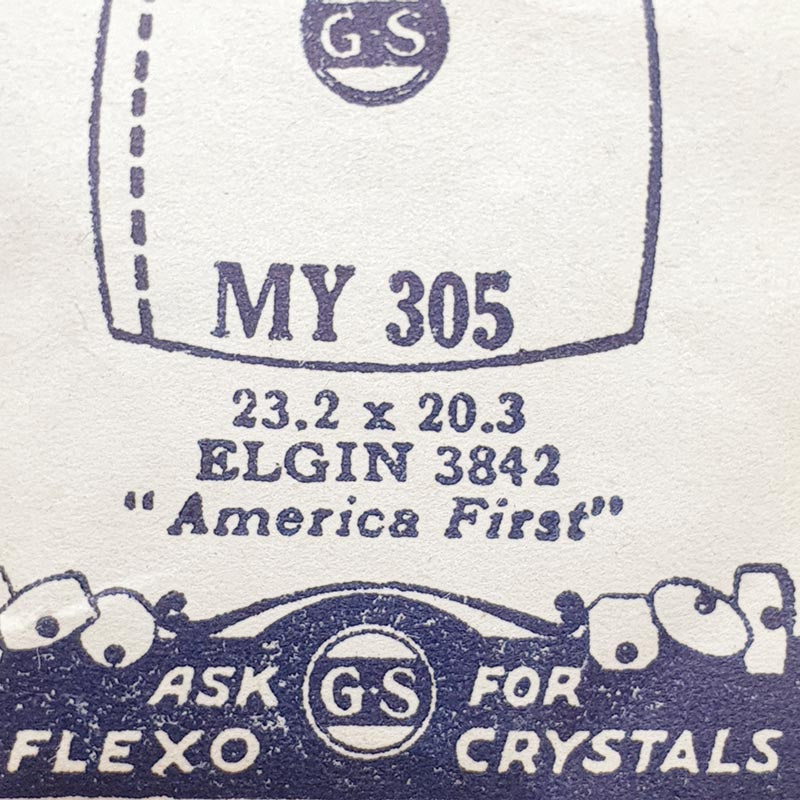 Elgin "America First" 3842 MY305 Watch Crystal for Parts & Repair ...