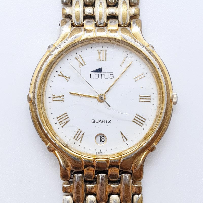 Roman Numerals Lotus Quartz Date Watch for Parts & Repair – Vintage Radar