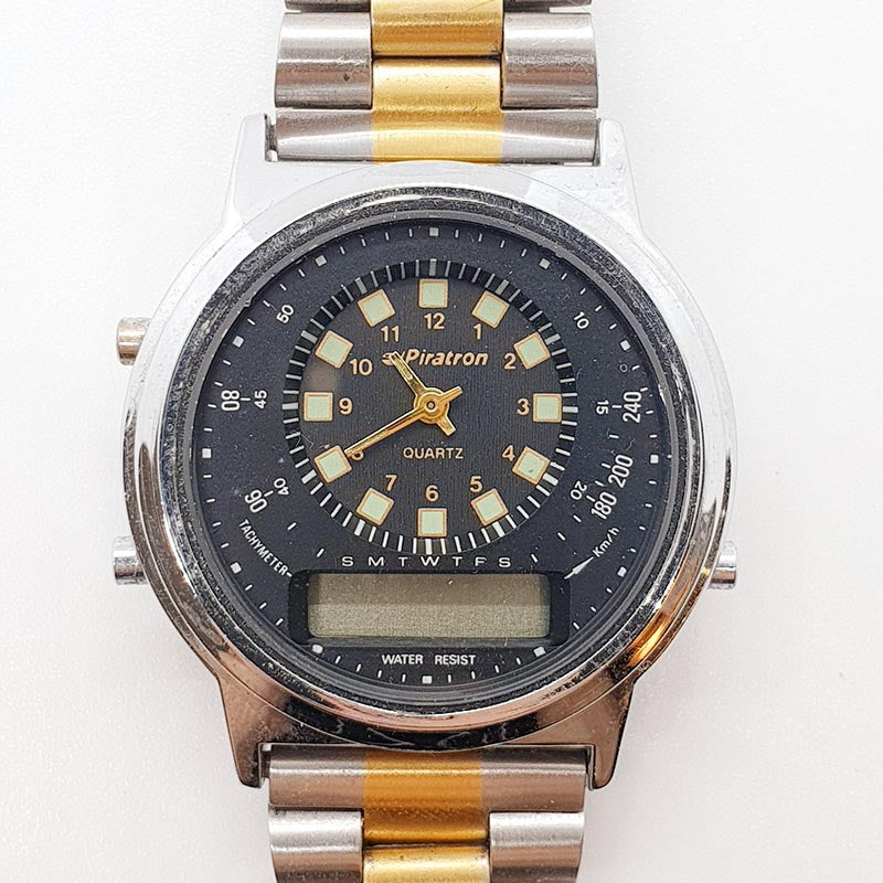 Piratron Quartz Tachymeter Digital Analog Watch for Parts & Repair ...