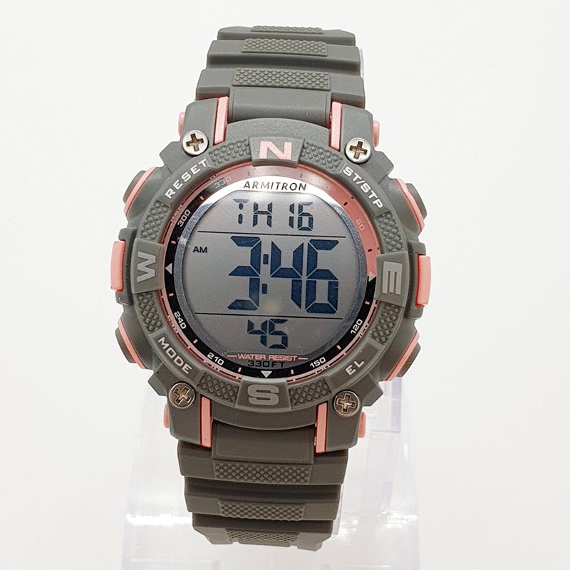 Vintage Gray and Pink Sports Watch by Armitron | Ladies Digital Watch ...
