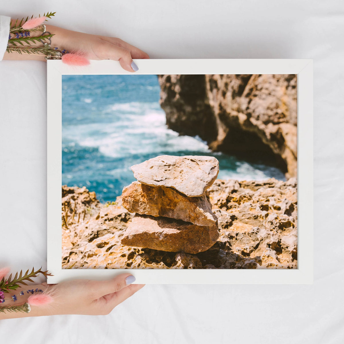 Stones on Beach Landscape Print | Ocean Digital Print | Printable Art ...