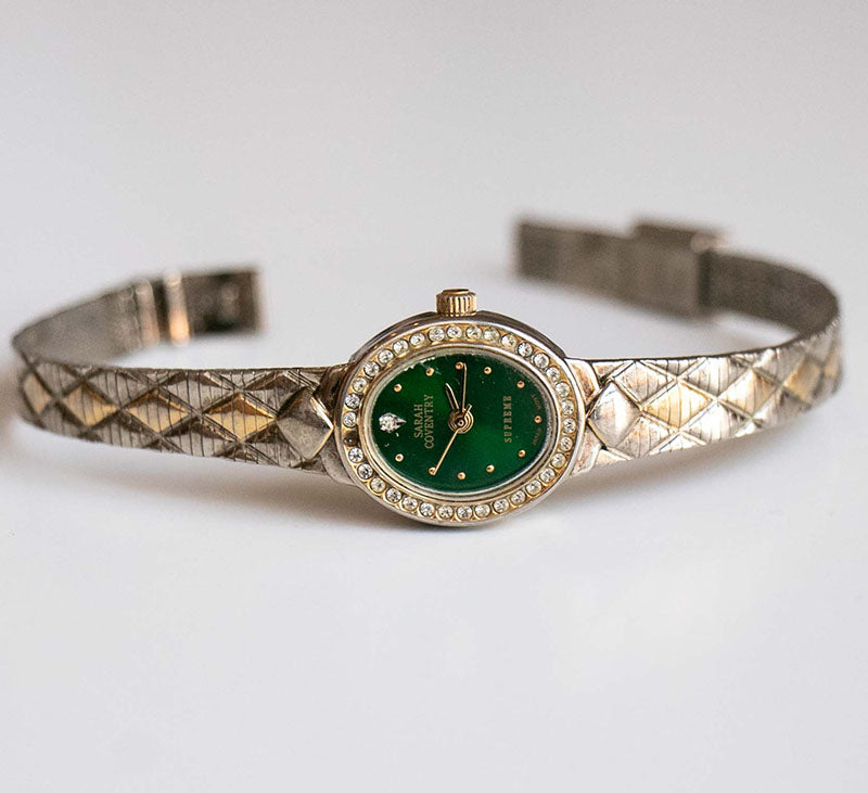 Vintage Green Dial SARAH COVENTRY Watch for Women Japan Movement ...