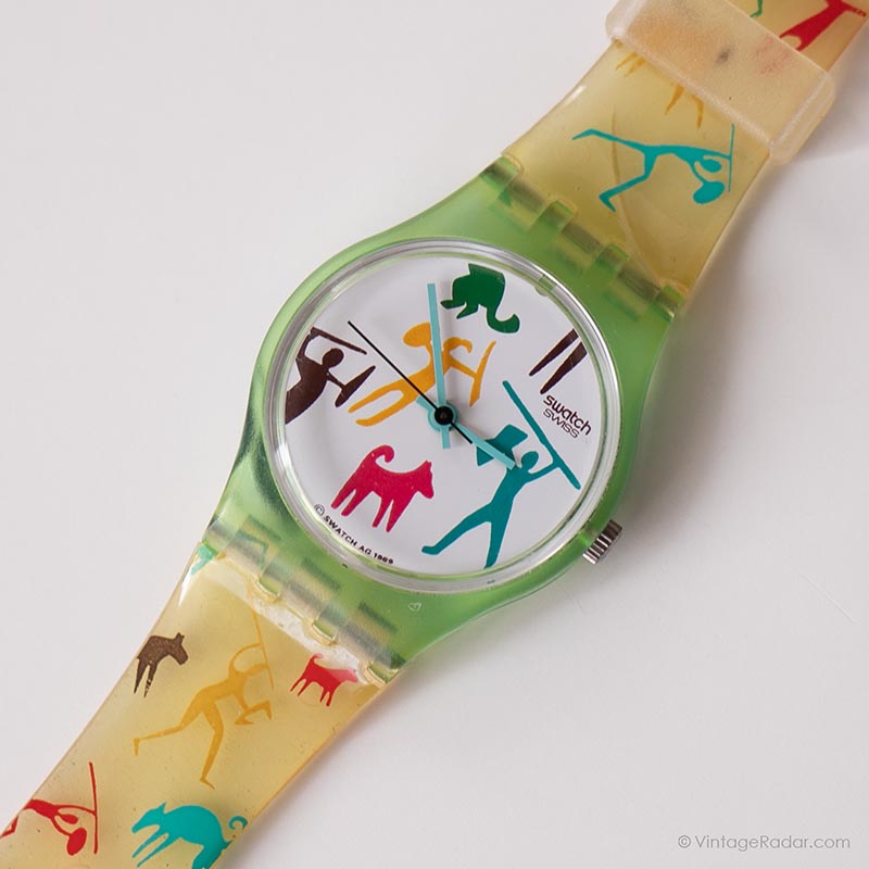 1990 Swatch LN110 BONGO Watch | Colorful Tribal Swatch for Ladies ...