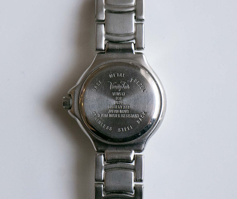 Silver-Tone VANITY FAIR Quartz Watch | Blue-dial Vintage Watch for Wom ...