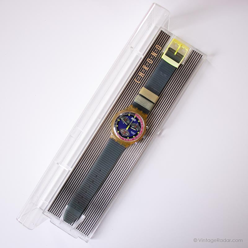 1993 Swatch SCK101 BLUE CHIP Watch | Box and Papers Swatch Chrono ...