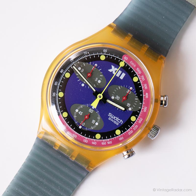 1993 Swatch SCK101 BLUE CHIP Watch | Box and Papers Swatch Chrono ...
