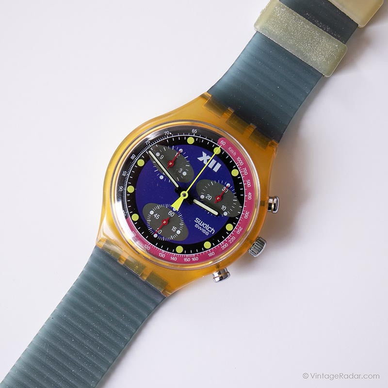1993 Swatch SCK101 BLUE CHIP Watch | Box and Papers Swatch Chrono ...
