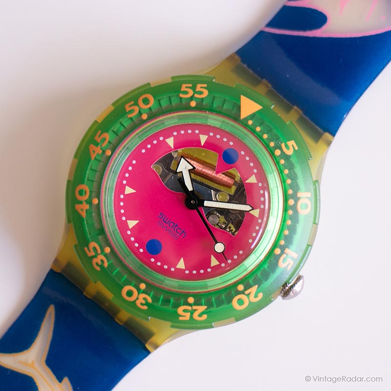 1991 Swatch SDN101 HAPPY FISH Watch | Colorful Swatch Scuba with Box ...