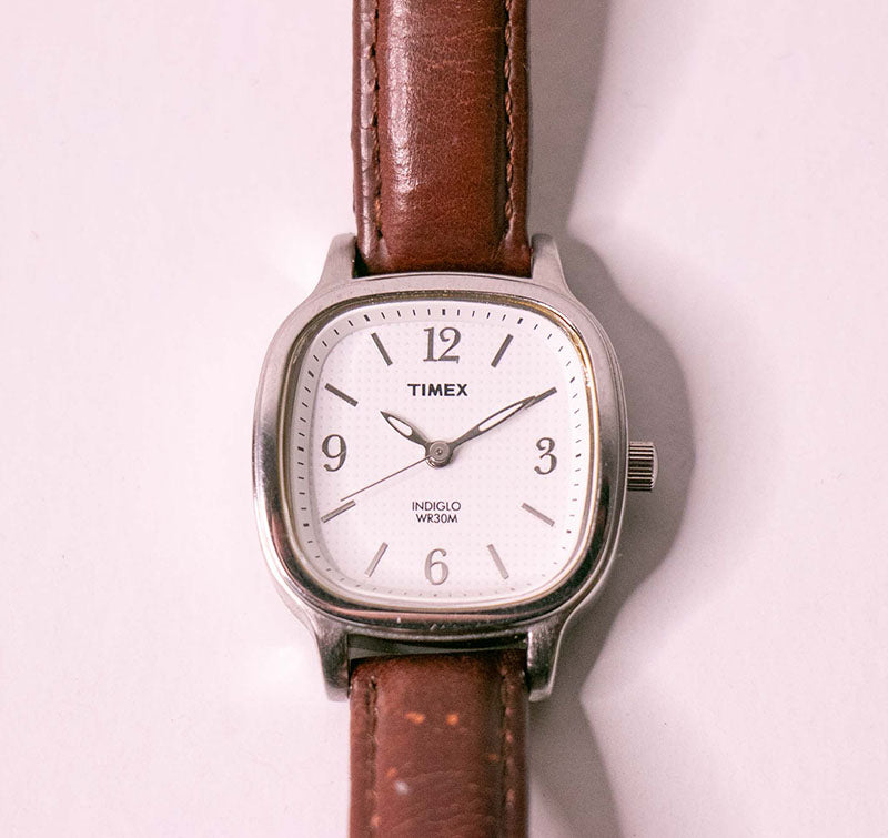 Timex Indiglo WR 30M Watch Silver-Tone Stainless Steel Case – Vintage Radar