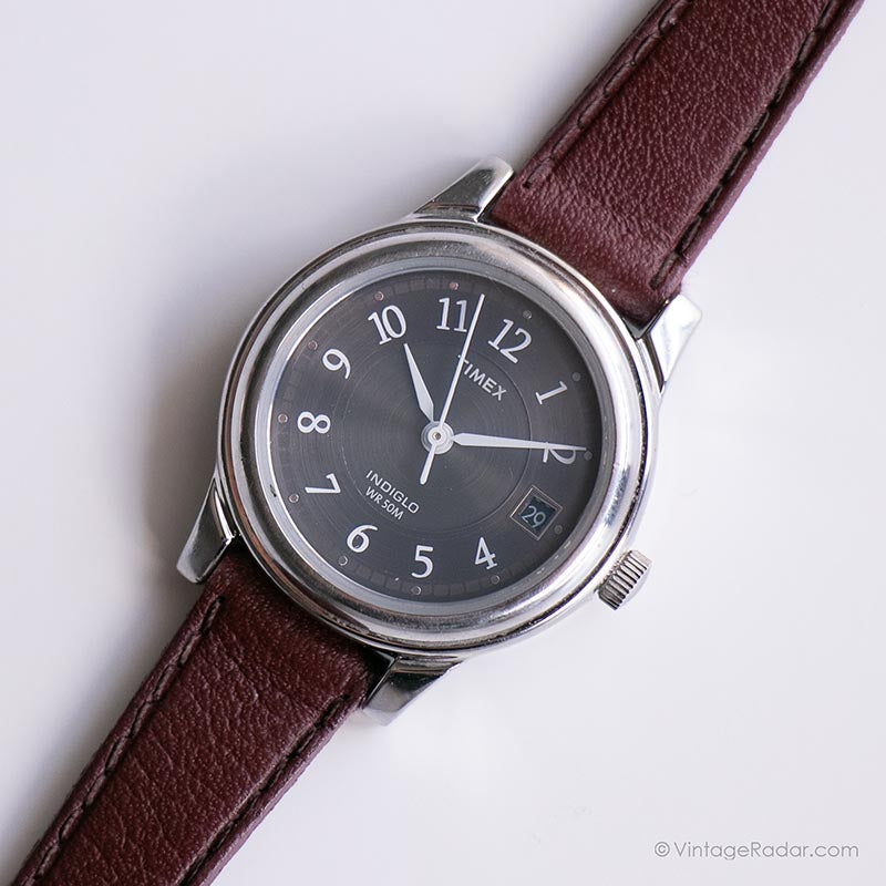 Vintage Timex Office Watch for Her | Black Dial Wristwatch – Vintage Radar