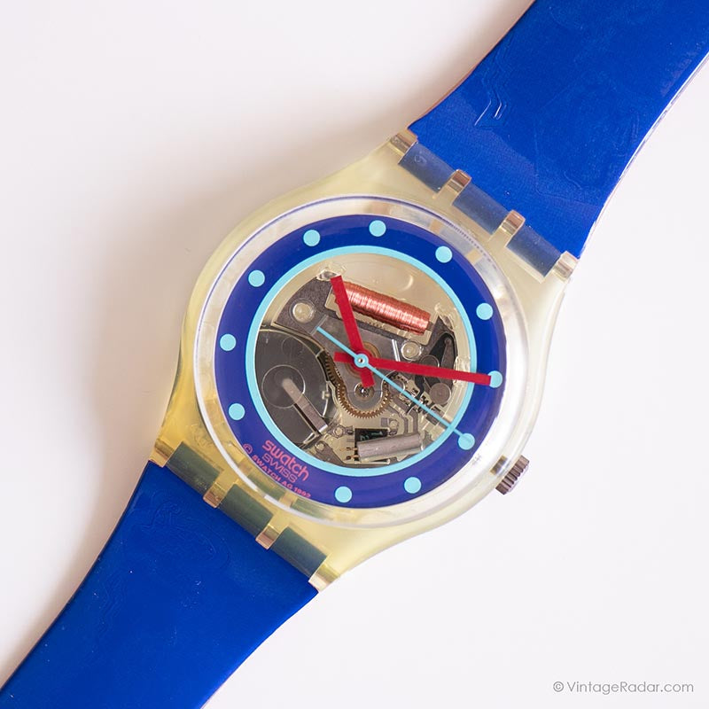 1993 Swatch GK155 TIN TOY Watch | Box and Papers Skeleton Dial Swatch ...