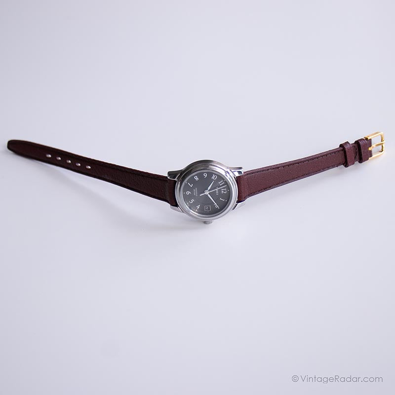 Vintage Timex Office Watch for Her | Black Dial Wristwatch – Vintage Radar