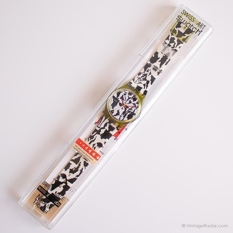 1991 Swatch GZ117 FLAECK Watch | Cow Print Swatch with Box and Papers ...