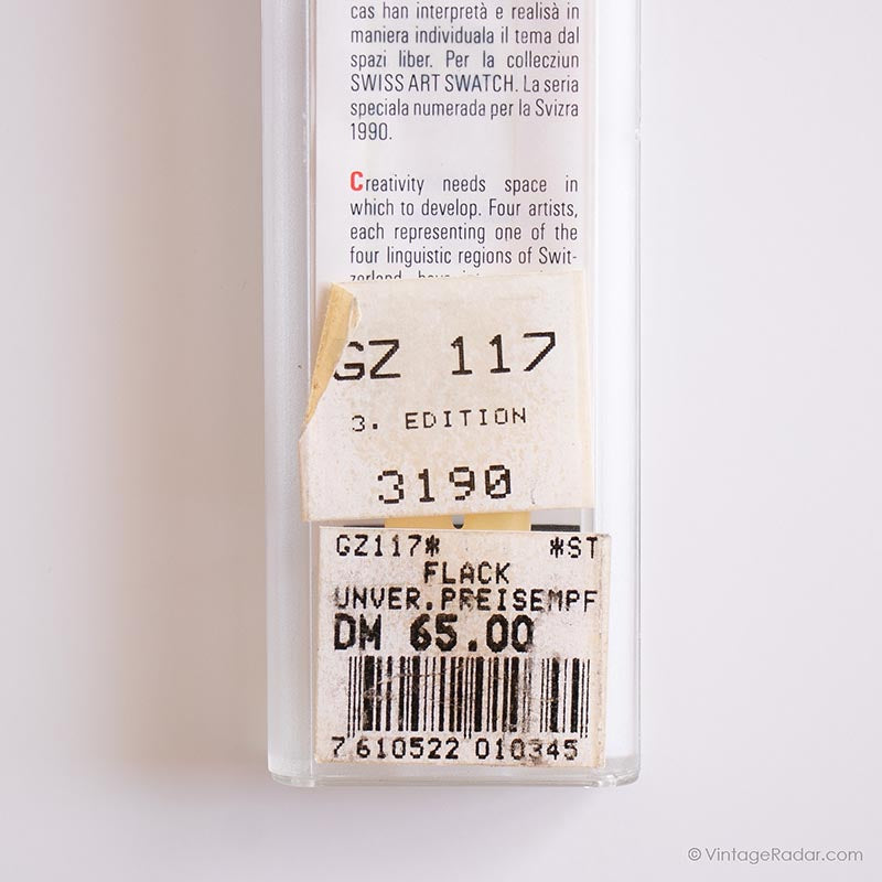 1991 Swatch GZ117 FLAECK Watch | Cow Print Swatch with Box and Papers ...