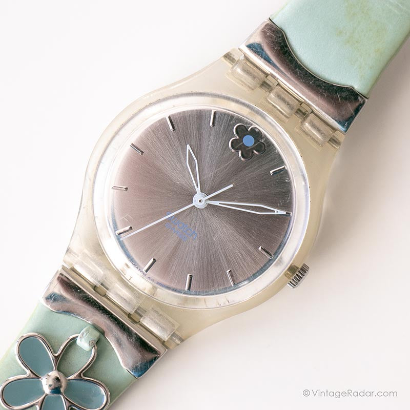 2005 Swatch GE160 WOMAN IN BLUE Watch | Vintage Floral Swatch Watch ...
