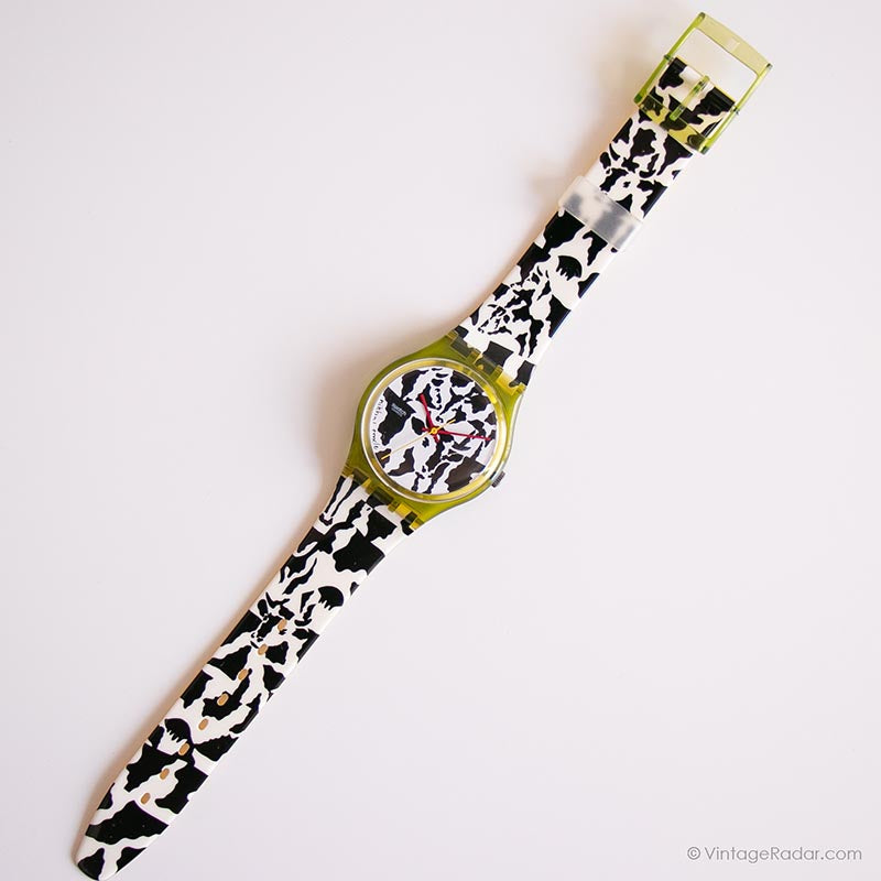1991 Swatch GZ117 FLAECK Watch | Cow Print Swatch with Box and Papers ...