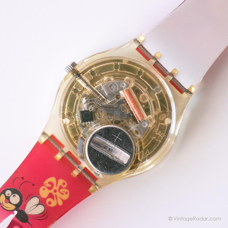 2003 Swatch GE100 BUZZIN AROUND Watch | Vintage Red Swatch Gent ...