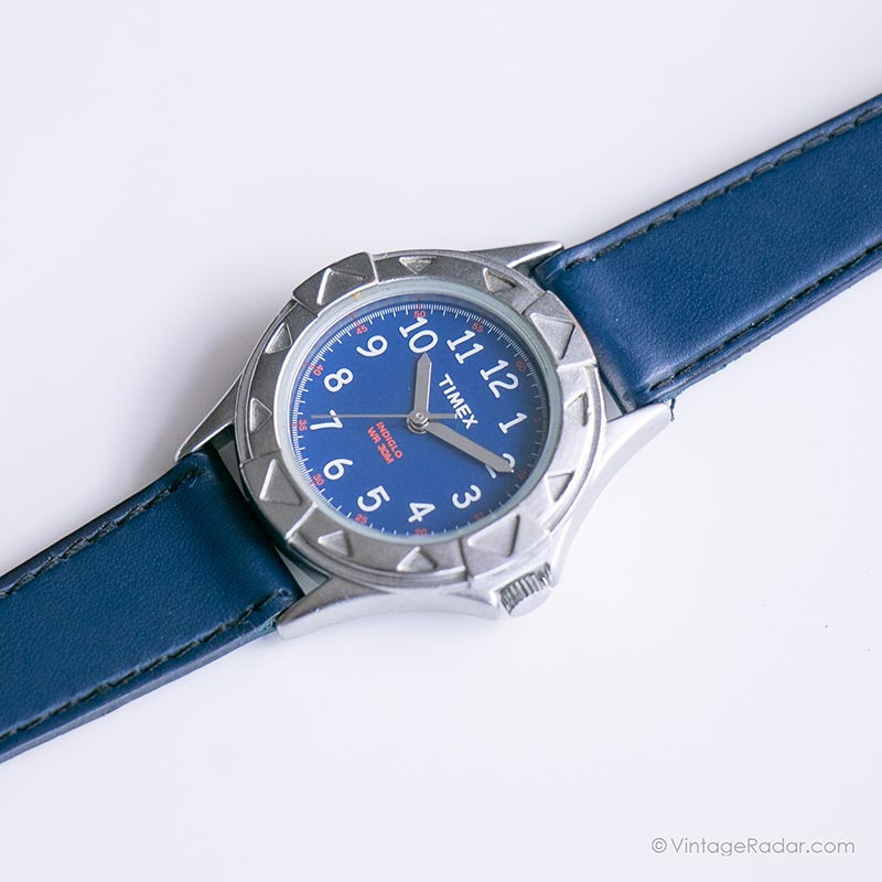 Vintage Timex Indiglo Watch for Her | Blue Dial Wristwatch – Vintage Radar