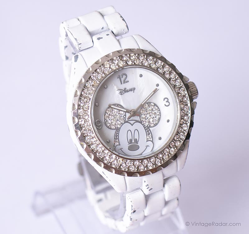 Accutime White Dial Mickey Mouse Disney Diamond Style Watch – Vintage Radar