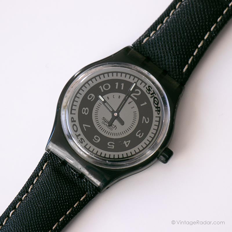 1993 Swatch SSM101 BLACK DECO Watch | Vintage Swatch Stopwatch ...