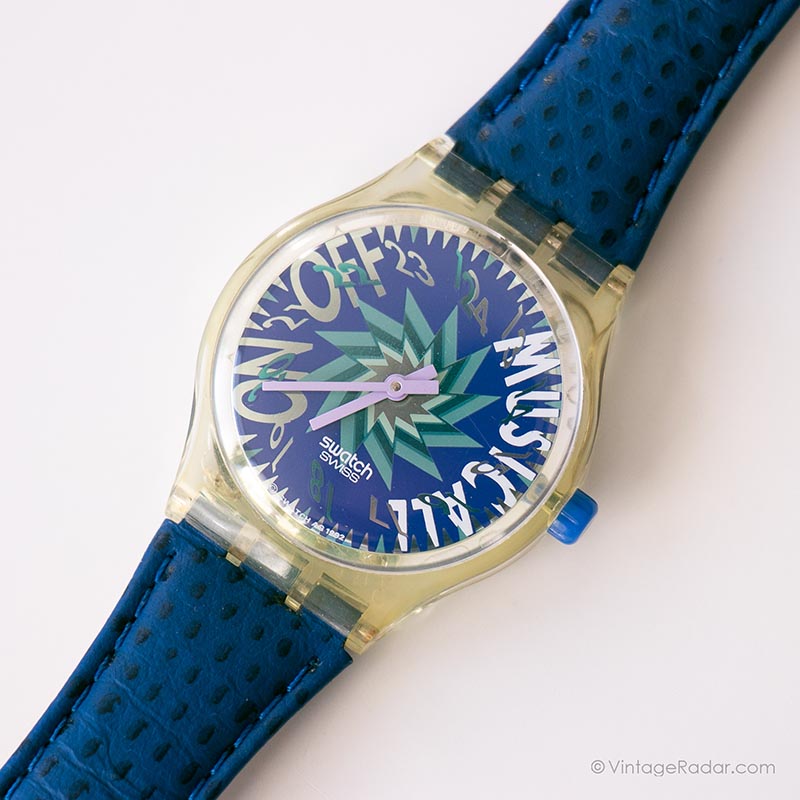 1993 Swatch SLK100 TONE IN BLUE Watch | Vintage Blue Swatch Musicall ...