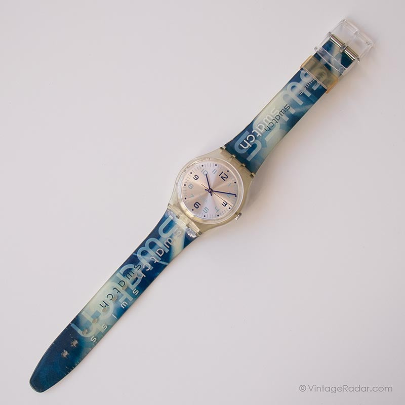 2005 Swatch GE162 BRANDNAME Watch | Vintage Blue Swatch Gent – Vintage ...