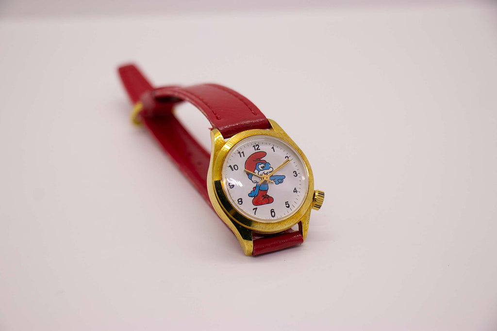 80s RARE Ladies Gold-tone Smurf Watch Vintage | The Smurfs Watch ...
