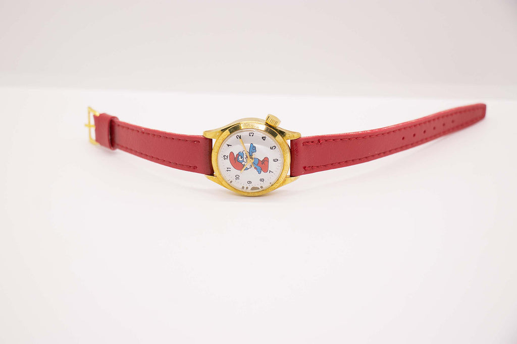 80s RARE Ladies Gold-tone Smurf Watch Vintage | The Smurfs Watch ...