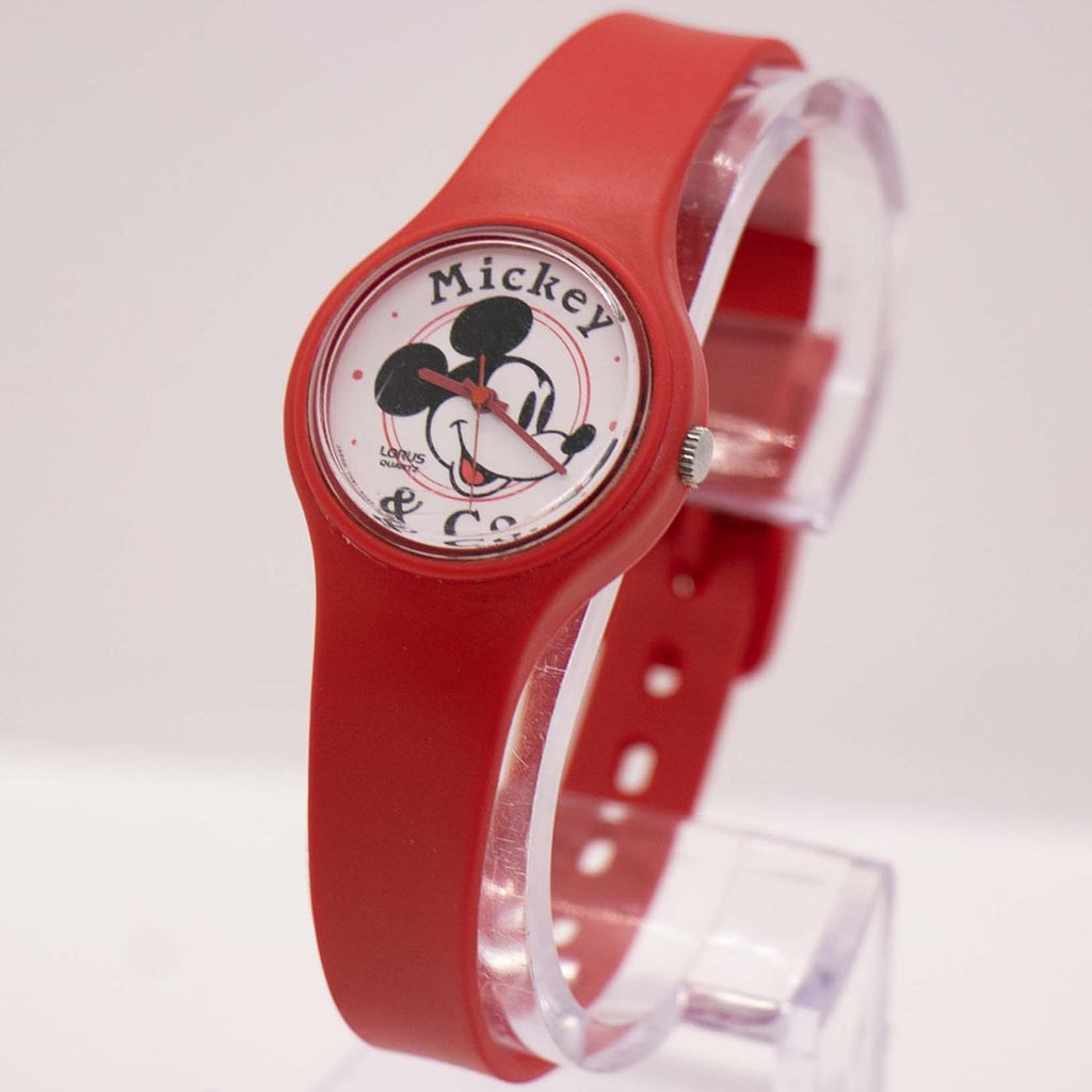 Red Mickey Mouse Lorus Watch | Vintage Disney Lorus Quartz Watch ...