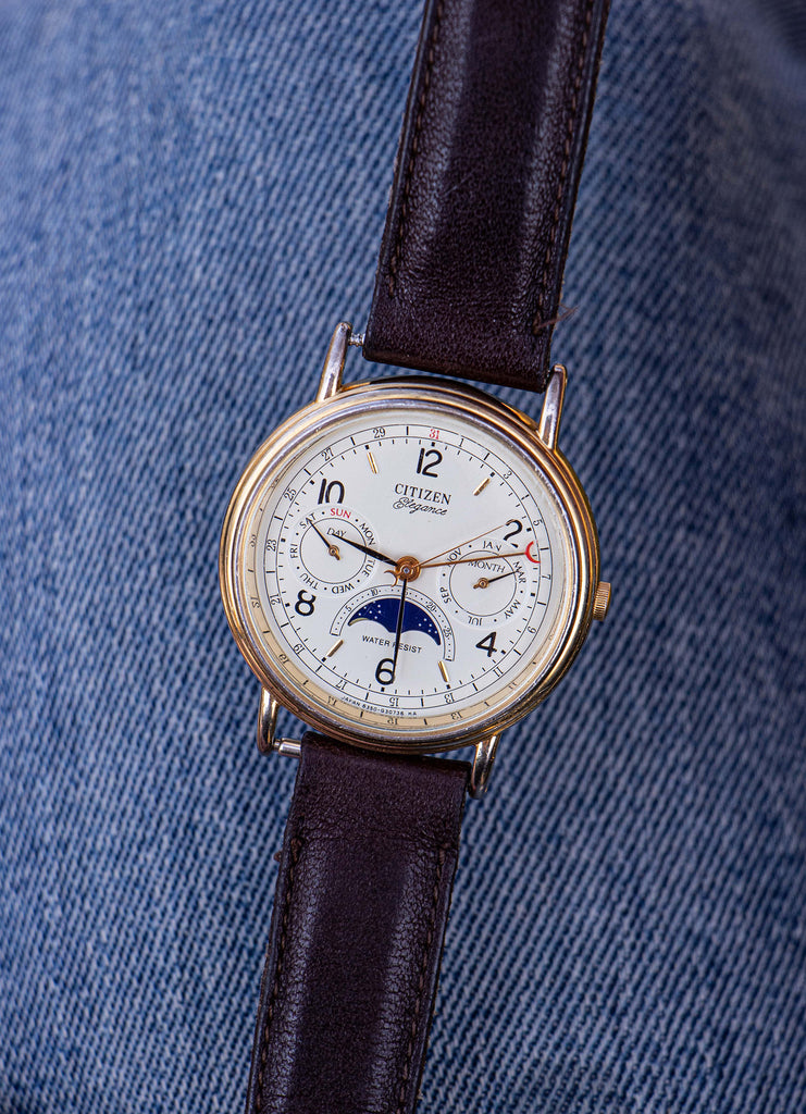 Rare Citizen Elegance 6350-G30241 Triple Calendar Moon Phase Watch ...