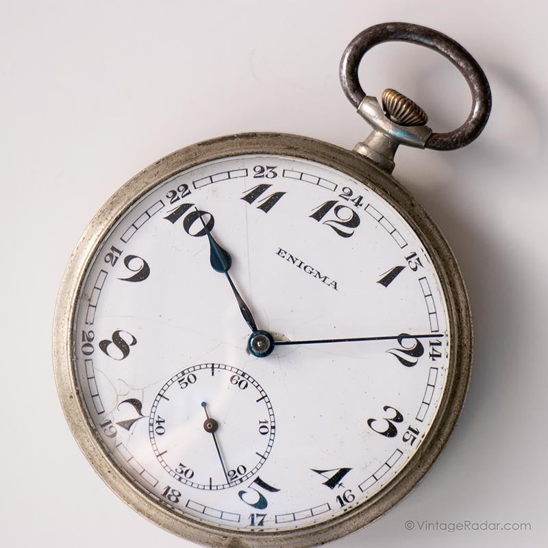 Vintage 1930s Enigma Pocket Watch - RARE Art-deco Antique Watch ...