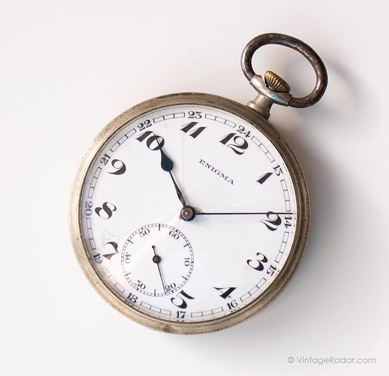 Vintage 1930s Enigma Pocket Watch - RARE Art-deco Antique Watch ...