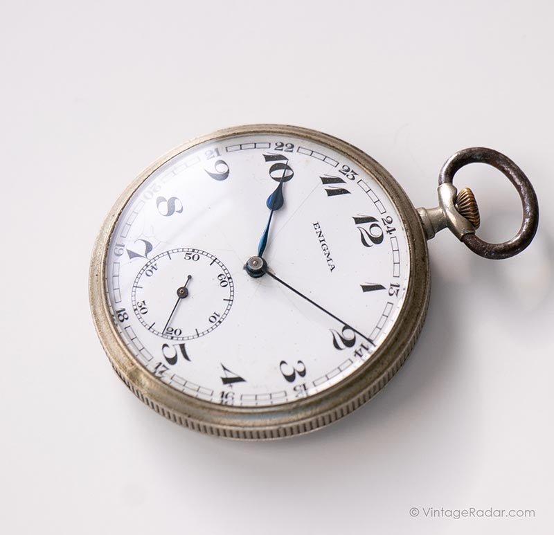 Vintage 1930s Enigma Pocket Watch - RARE Art-deco Antique Watch ...