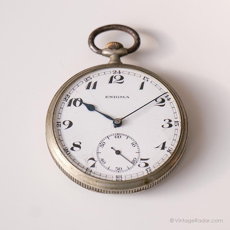 Vintage 1930s Enigma Pocket Watch - RARE Art-deco Antique Watch ...