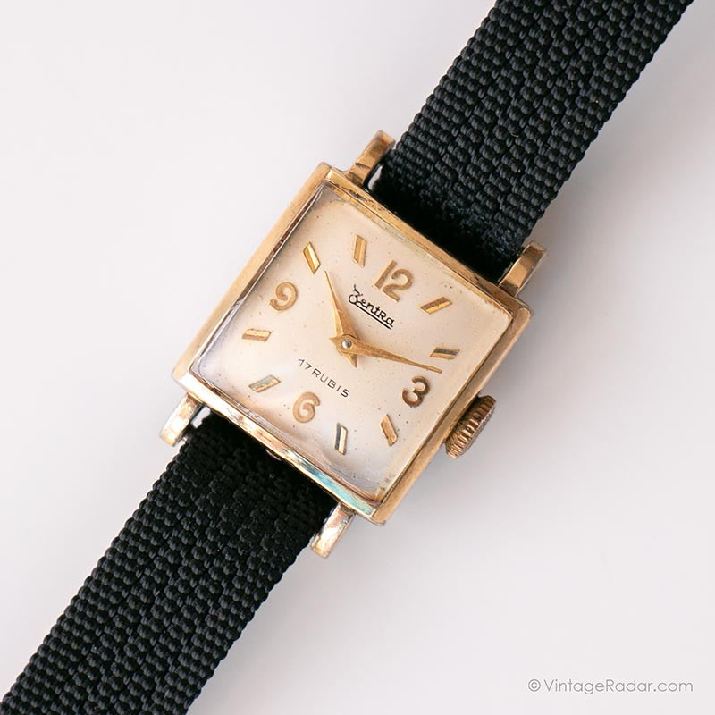 1960s Gold-plated Zentra Watch - Tiny Mechanical German Women's Watch ...