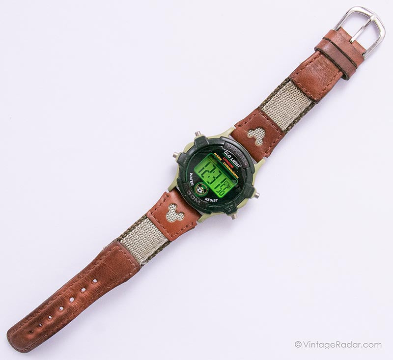 Vintage Disney Time Works Mickey Mouse Digital Watch with Glo Light ...