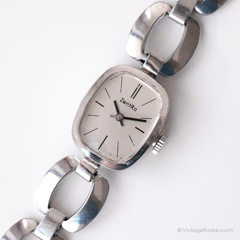 Vintage Silver-tone Zentra Mechanical Watch for Women | German Watches ...