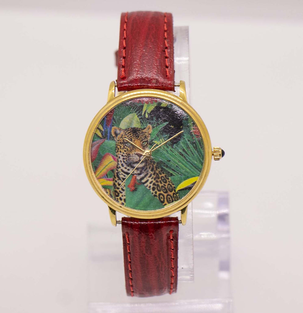 Tropical Jungle Jaguar Watch | Vintage Forest Gold-tone Quartz Watch ...