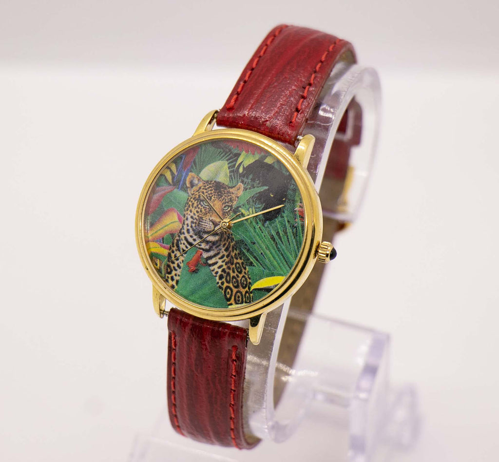 Tropical Jungle Jaguar Watch | Vintage Forest Gold-tone Quartz Watch ...