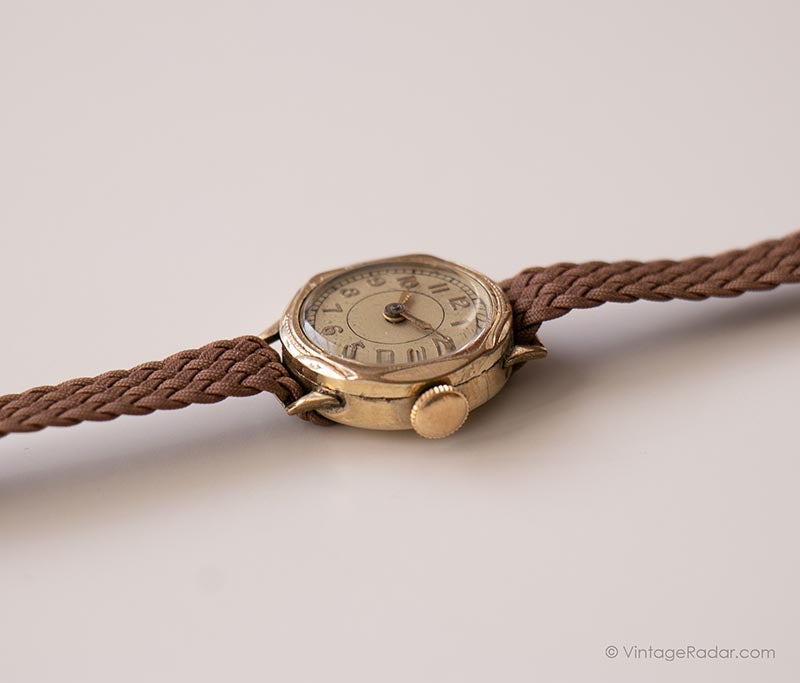 RARE 1960s Vintage Gold-Plated Women's German Watch with Yellow Dial ...