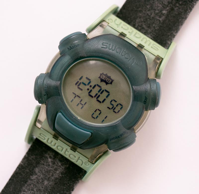 Swatch Beat SXN100 BILL BLUE Watch | RARE Swatch Digital Watch Vintage ...