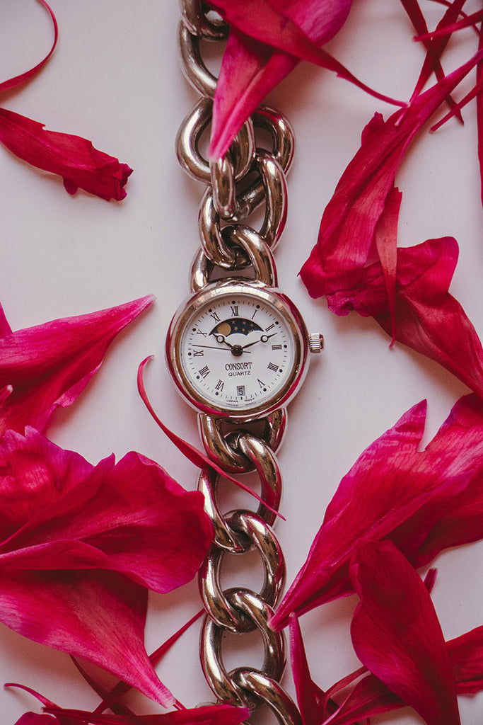 Silver-tone Moon Phase Consort Quartz Watch for Women | Vintage Watch ...