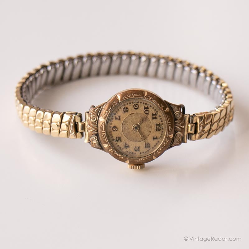 1940s Vintage Gold-Plated Watch | Art-deco Vintage German Ladies Watch ...
