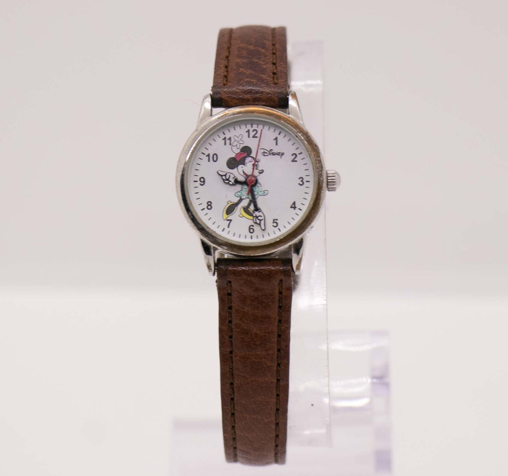 Pre-Owned Minnie Mouse Disney Quartz Watch for Women Leather Strap ...